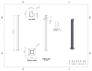 2″ Aluminum Corner – Cable Rail - Coastal Cable Rails